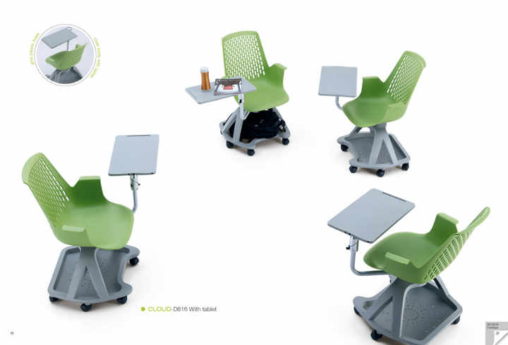 Comfortable BIFMA Certified Modern Study Chair with Writing Table for ...