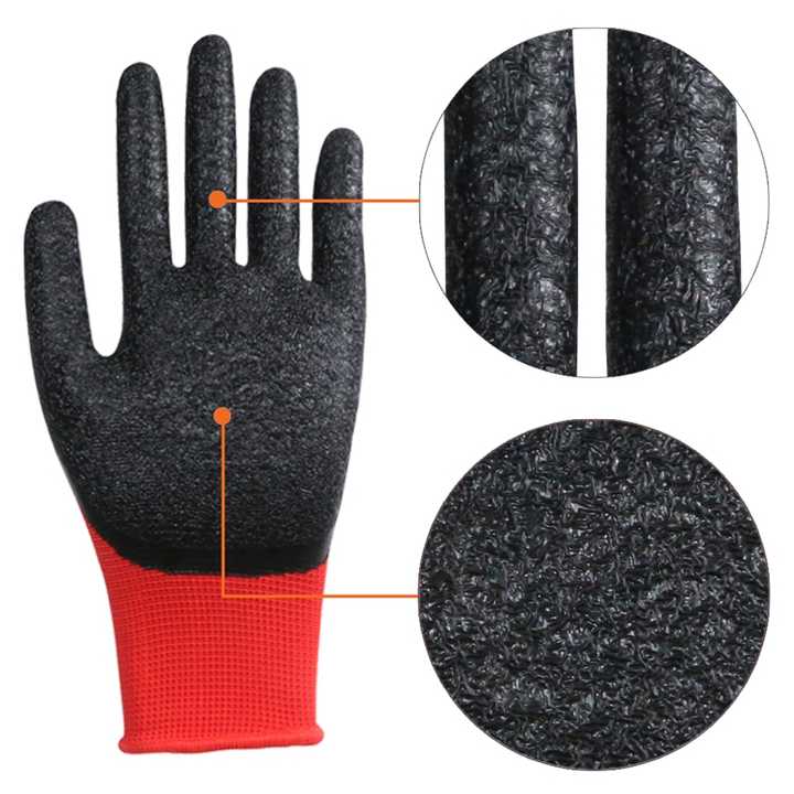 Men’s Industrial Grip Heavy Duty Safety Hand Latex Gloves