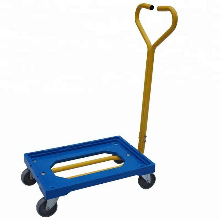 4 Wheeled Loading Heavy Duty Plastic Container Dolly for Industrial ...
