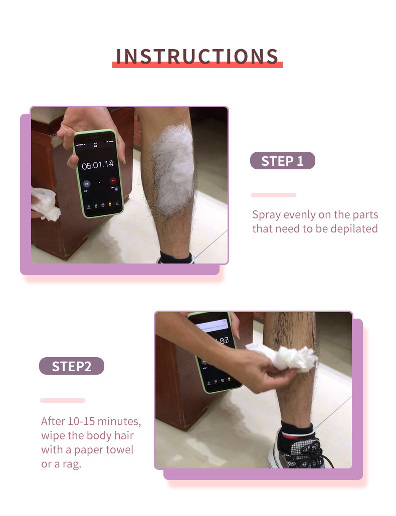 Hair Slayer NRUDPQV Body Hair Removal Men's Hair Removal Foam Spray Leg ...