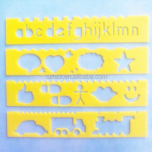 Novelty Stationery Plastic Letter Stencil Ruler/plastic Alphabetic ...
