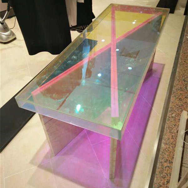 tempered iridescent glass wall panel iridescent dichroic glass wall ...