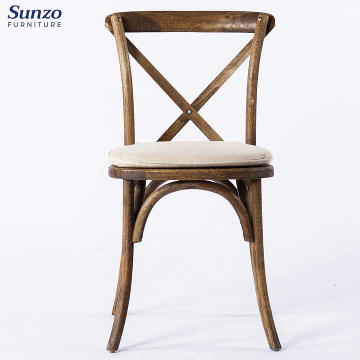 Stackable Antique X Cross Back Chairs - Durable & Stylish