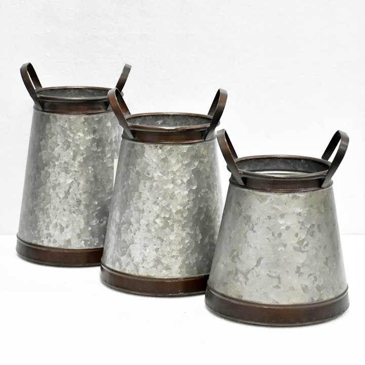 Vintage Handmade Garden Metal Tin Flower Pot - Wholesale