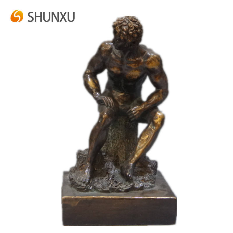 Resin Bronze Self Made Sitting Man Statue Sculpture