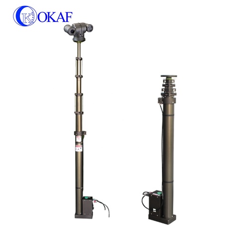 Car Vehicle Fire Truck Mobile Mast Pneumatic Telescopic Light Tower ...