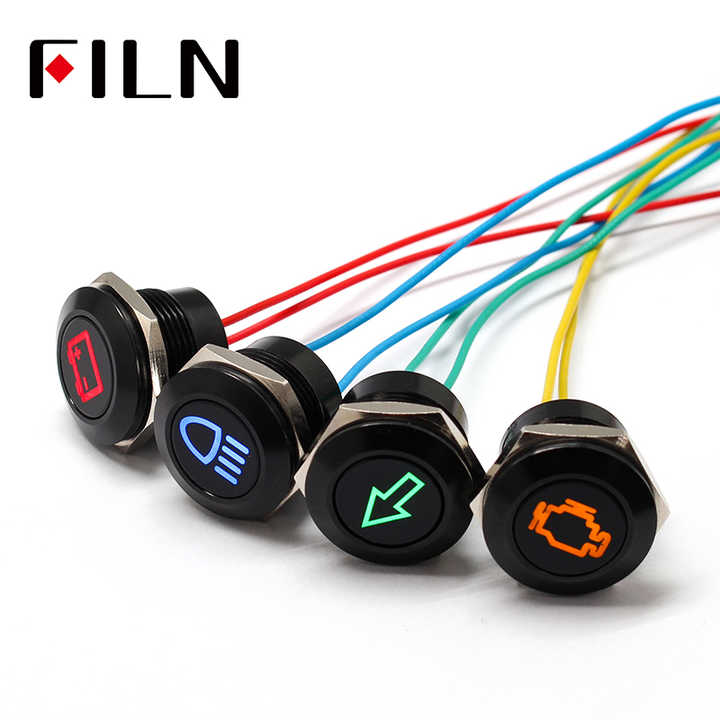 Waterproof IP68 19mm 12v LED Arrow Indicator Light - Symbol Pilot Lamp
