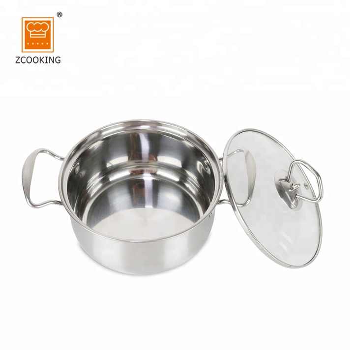 ZCOOKING Capsule Bottom Induction Cookware - Stainless Steel with Glass Lid