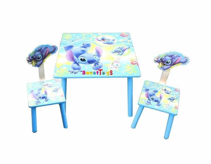 Stitch Baby Cartoon Children Learning Wooden Desk Chairs
