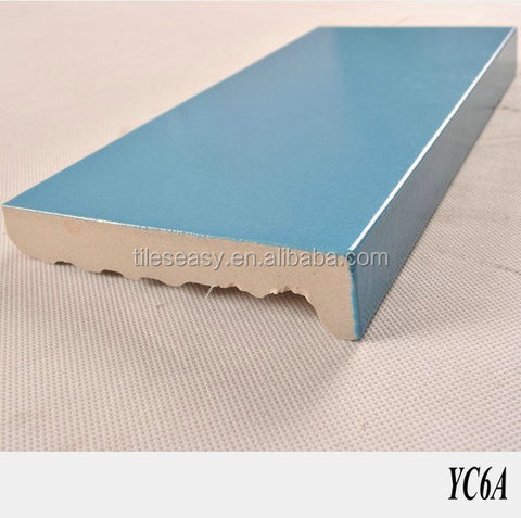 Non slip swimming pool tiles 244x56 mm ceramic edge border tiles ...