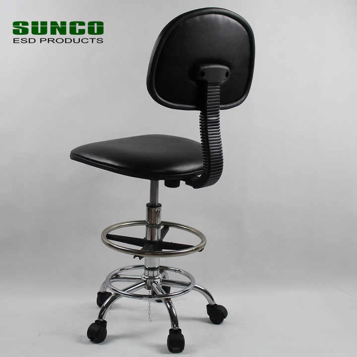 Laboratory ESD Chair with Anti Static PU Leather & Chain