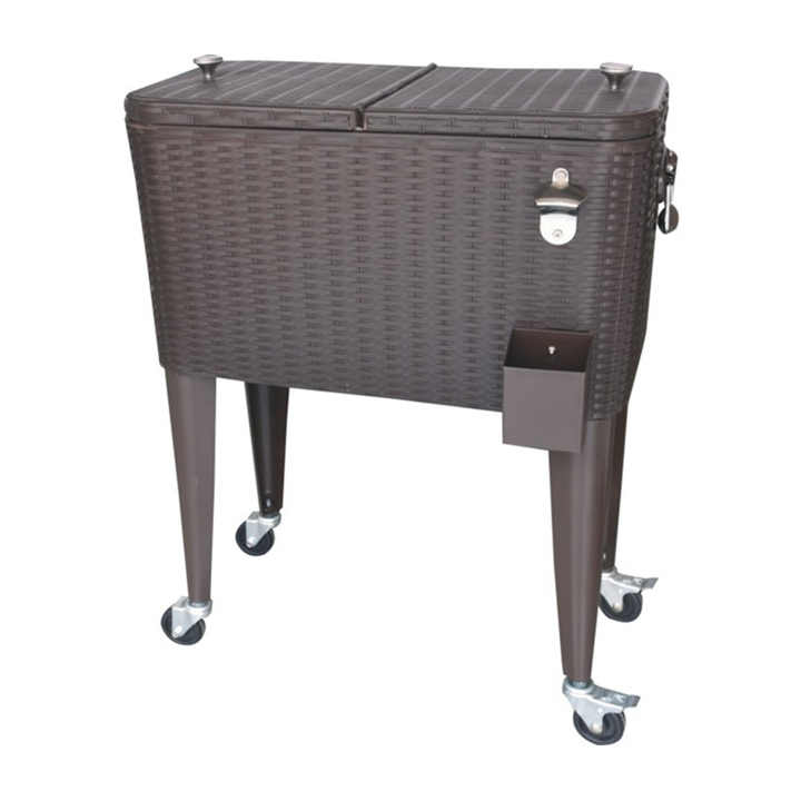 Stainless Steel Patio Cooler Cart - Perfect for Parties