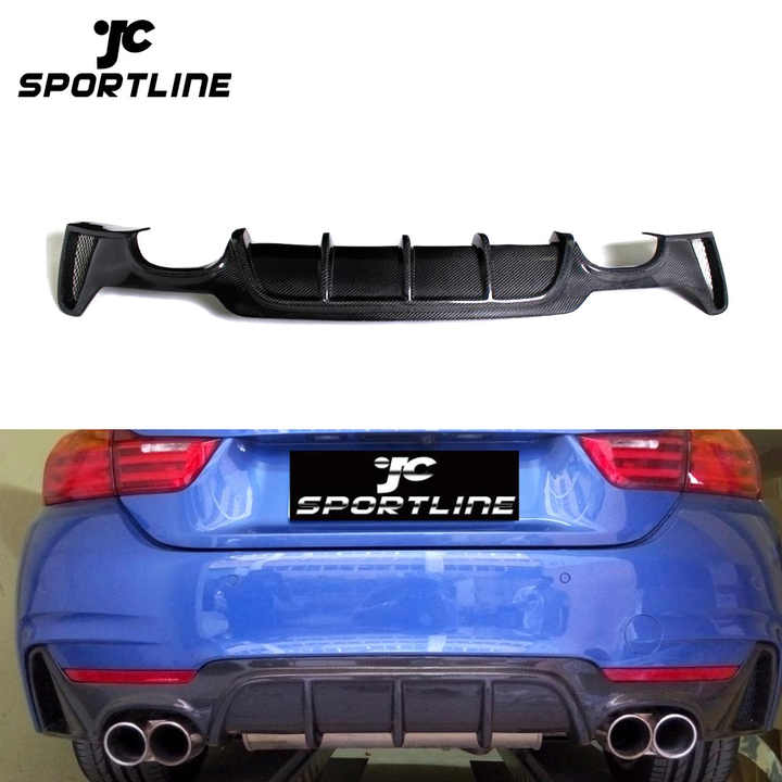 Carbon Fiber F32 Rear Bumper Diffuser Lip Quad Pipe for BMW
