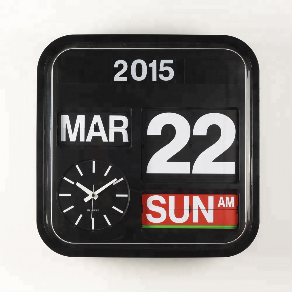 Wall Flip Clock - Modern Auto Flip Calendar Design