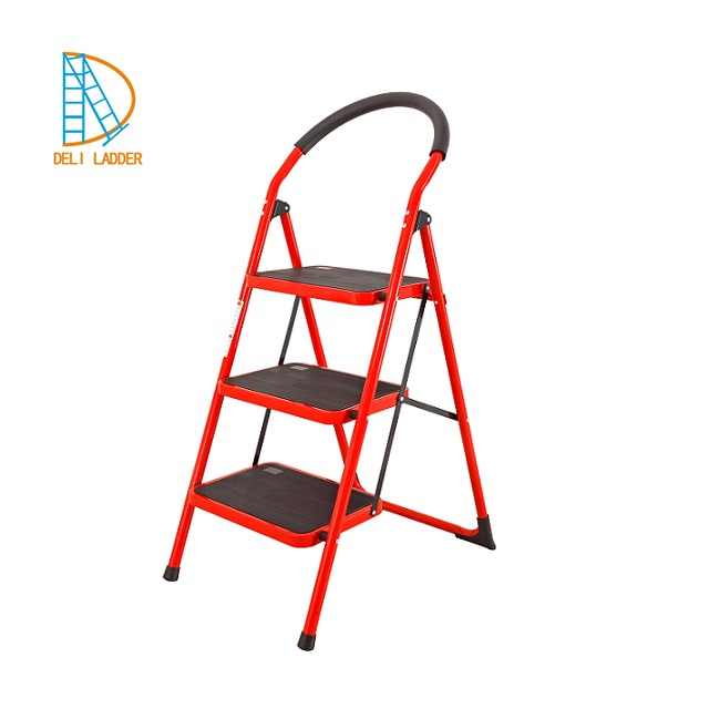 3 Iron Safety Step Ladders with Handrail - Durable & Versatile