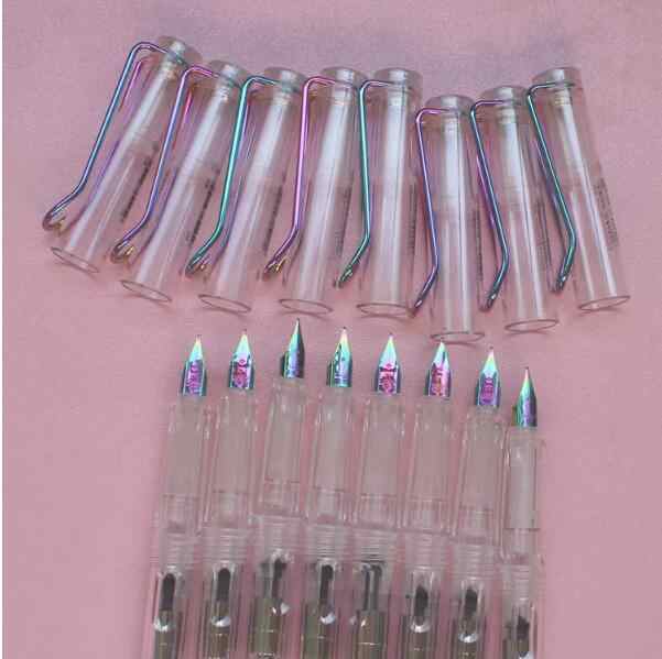 Plastic Transparency Fountain Pen Dazzling Gradient Ramp Nib Students ...