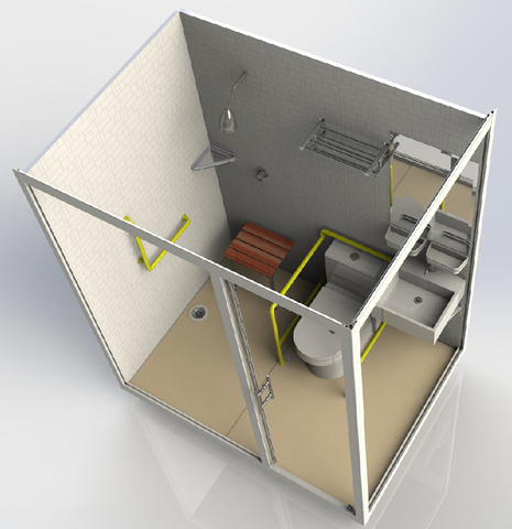 Modular Bathroom POD - PREFAB Shower Room & Toilet Container