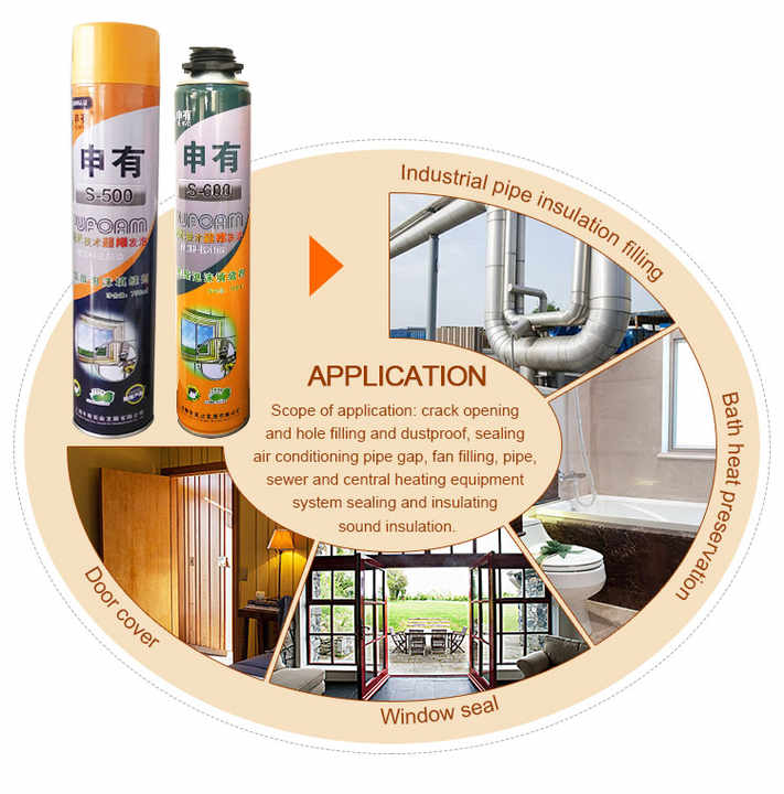 750ml GP Spray Polyurethane Foam with Large Expansion for Gap Filling ...