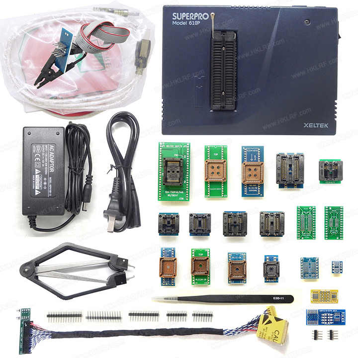 XELTEK Superpro 610P Universal IC Programmer with 20 Adapters