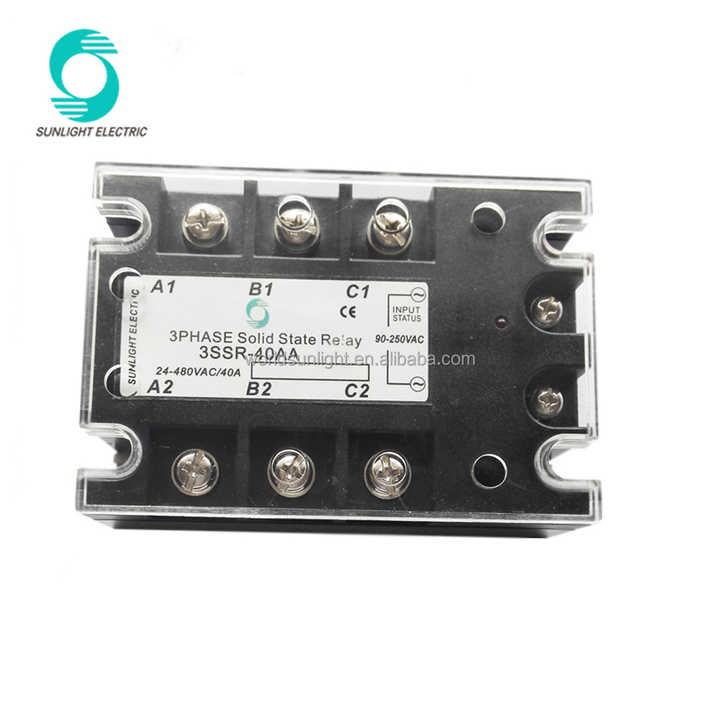 3SSR-40AA 40A 90-250VAC Input 24-480VAC Output Three Phase 3 Phase Ssr ...
