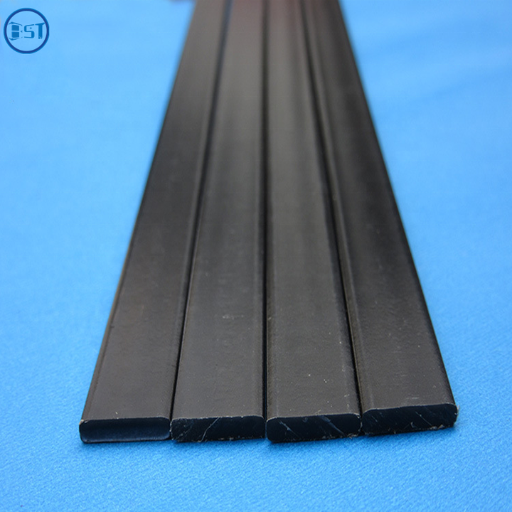 Extrusion PVC Flat Bar Black Solid Liner Plastic Strip Profile