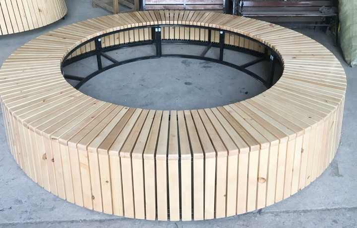 Street Round Park Wooden Round Tree Bench - Durable & Stylish
