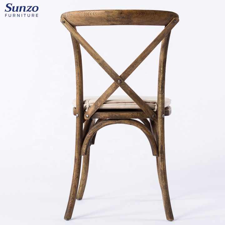 Stackable Antique X Cross Back Chairs - Durable & Stylish