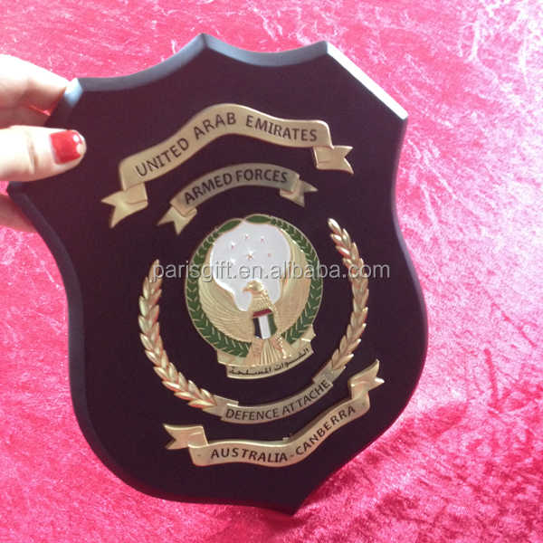 UAE Wood Shield Trophy Plaque - Customizable & Durable