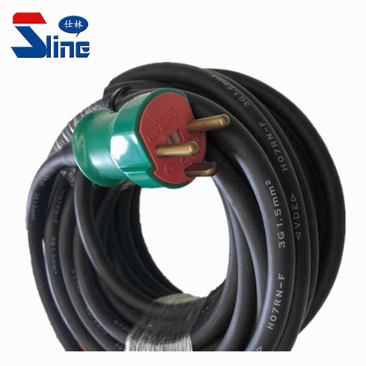 Denmark 3 Pin Plug to Female Socket Power Extension Cord