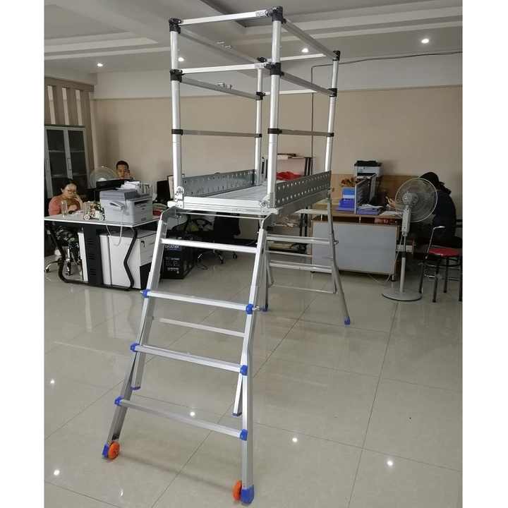 Collapsible Scaffold Aluminum Work Platform Ladder with Wheels