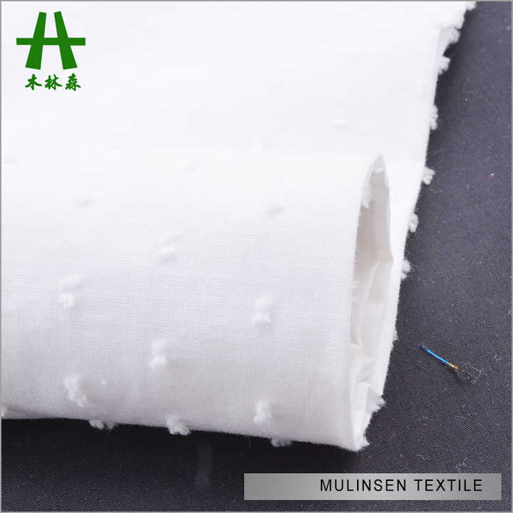 Mulinsen Textile Light Weight Swiss Dots Pure White Color Dyed Voile ...