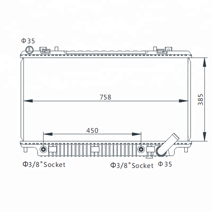 汽车散热器霍尔顿准将 3.6LV6 '07-13/雪佛兰 CAPRICE 3.6LV6' 06-/AT/OEM 92191917 /DPI ...