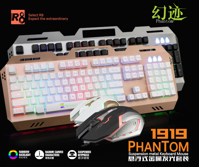 R8 Gaming Keyboard and Mouse Combo-USB Wired LED Backlit Keyboard and ...