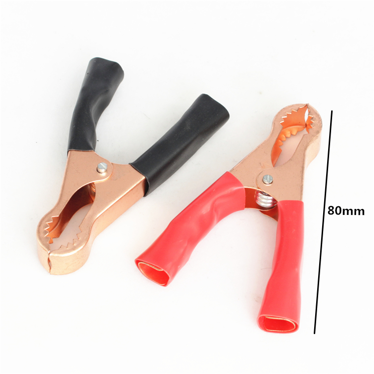 2 Pack 50A Red + Black 80mm Car Alligator Clips Battery Clips Alligator ...