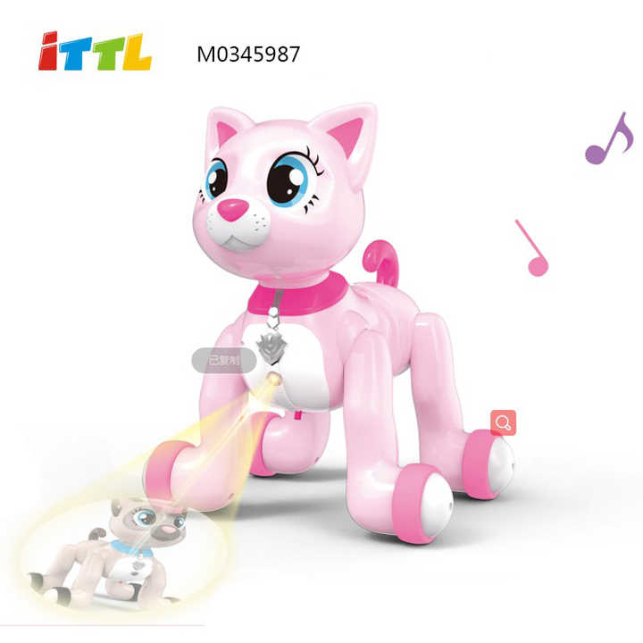 High Quality Pink Little Cat RC Animal Toy Robot Electric Plastic ...