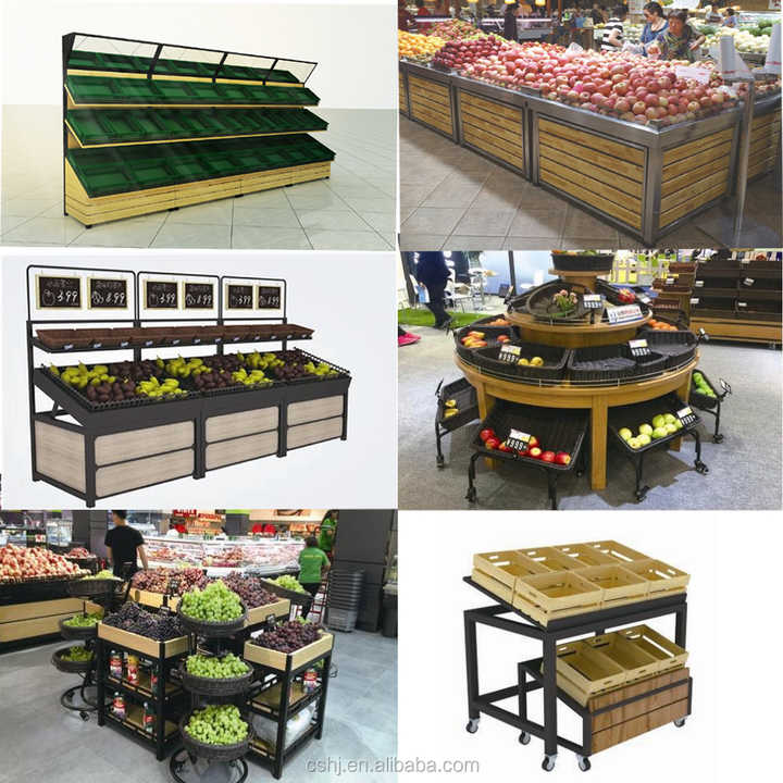 2 Tier Fruit and Vegetable Display Racks - Durable & Efficient