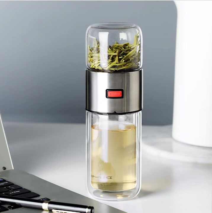 Double Wall Glass Water Bottle - Perfect for Tea & Travel