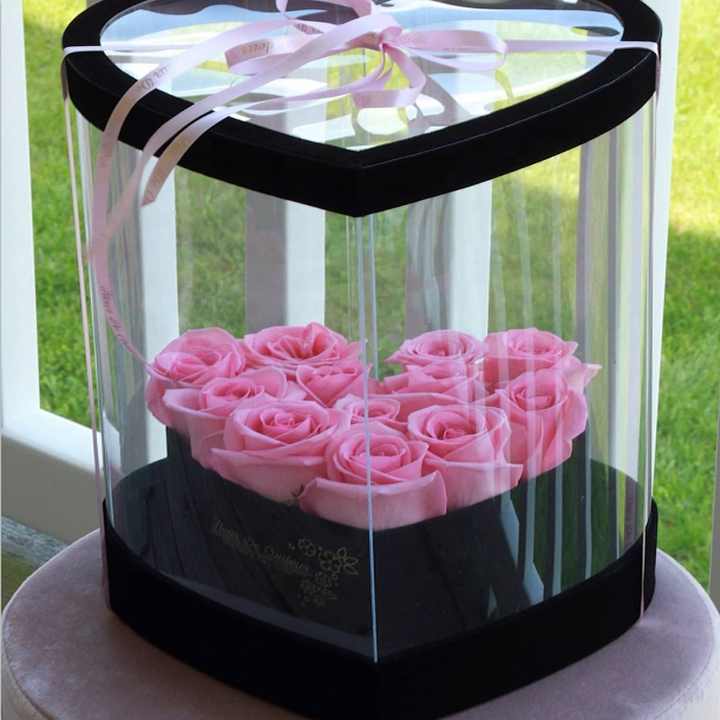 Luxury Transparent Clear Plastic Hexagon Flower Box Custom Fresh Rose ...