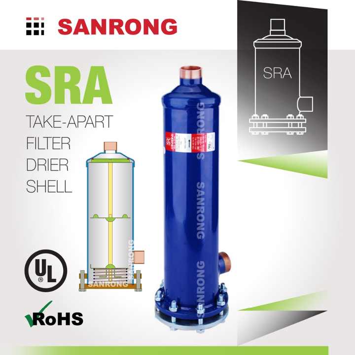 Sanrong SRA Demountable Filter Drier Shell for AC & Refrigeration