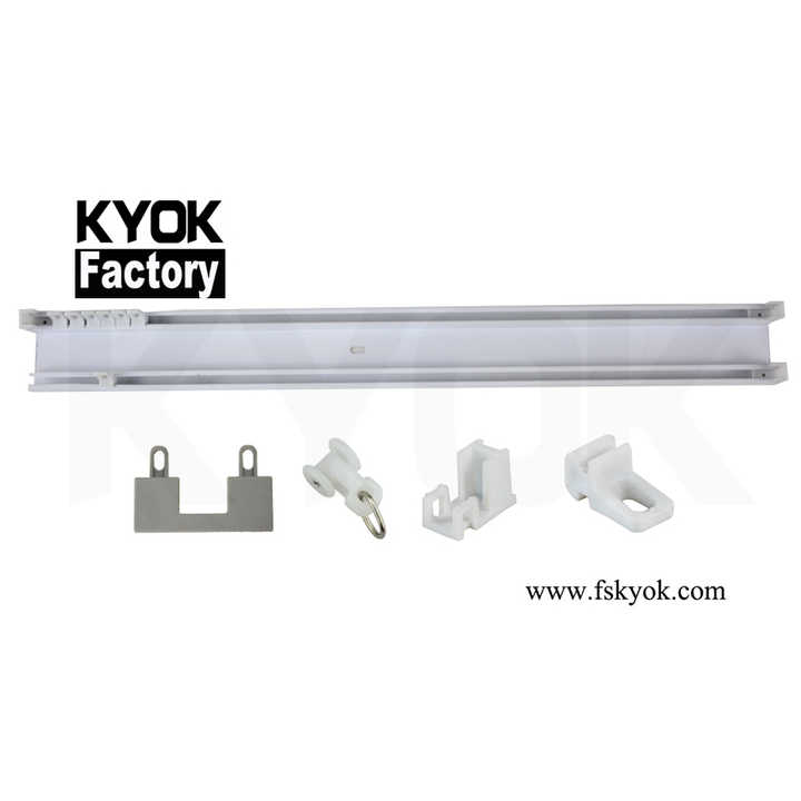 Rel Tirai Pintu Geser Pvc Tunggal Ganda Kustom Roller Jalur Gorden ...