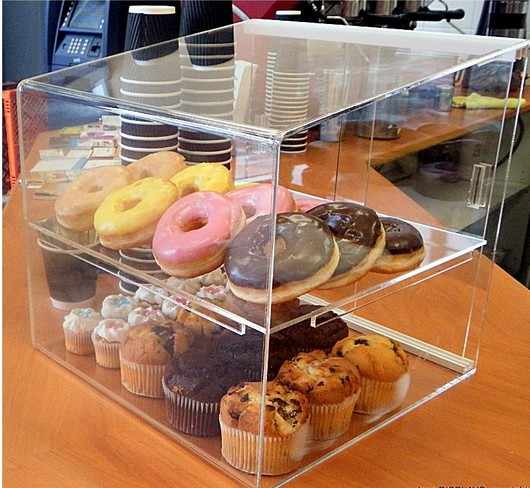 ACRYLIC CAKE/DONUT/MUFFIN DISPLAY CABINET - Modern & Clear