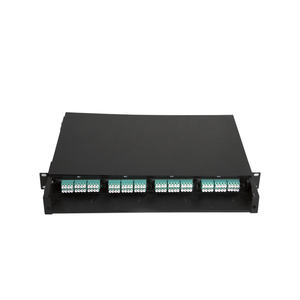 제조업체 랙 실장 (smd, smt 1U 96 Core 24 Port OM3 MPO Fiber Optic Patch Panel