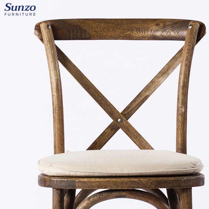 Stackable Antique X Cross Back Chairs - Durable & Stylish