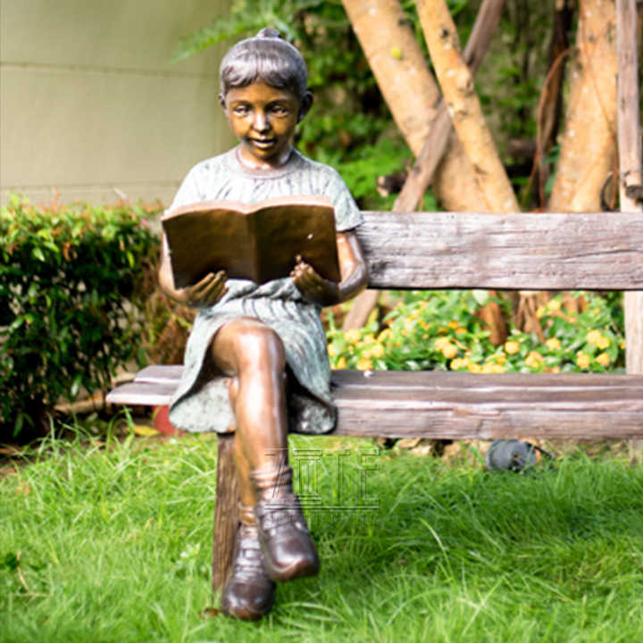 Beautiful Bronze Little Girl Garden Statues - Classic Art