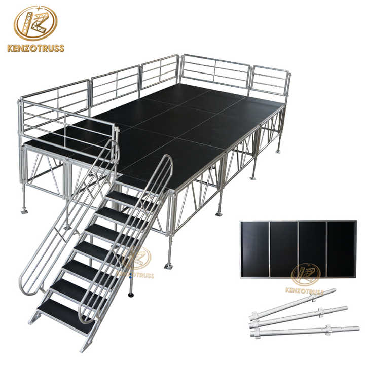 Aluminum Portable Staircase with Adjustable Height for Outdoor Events OEM