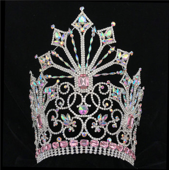 Wholesale Customized Pageant Large Crown Rhinestone Beauty Crystal Tall ...