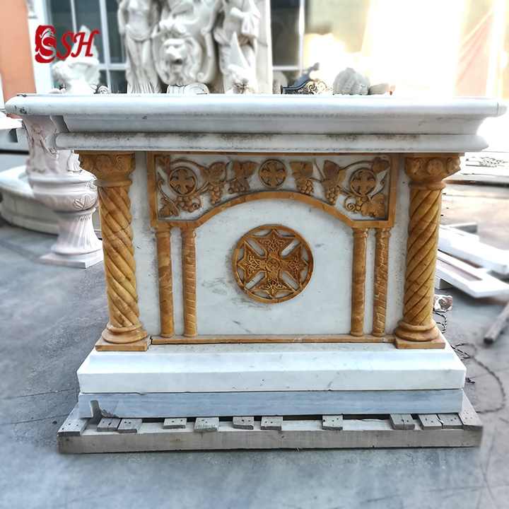 Custom Stone Religious Altar - Hand Carved Marble Temple