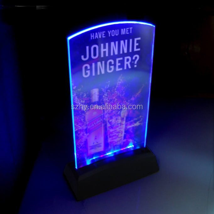 Acrylic LED Table Tent for Menu Holder - Stylish & Versatile
