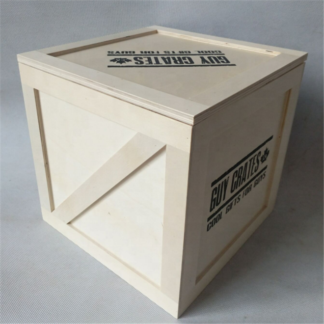 Industrial Style Wooden Packaging Box - Mini Shipping Crate