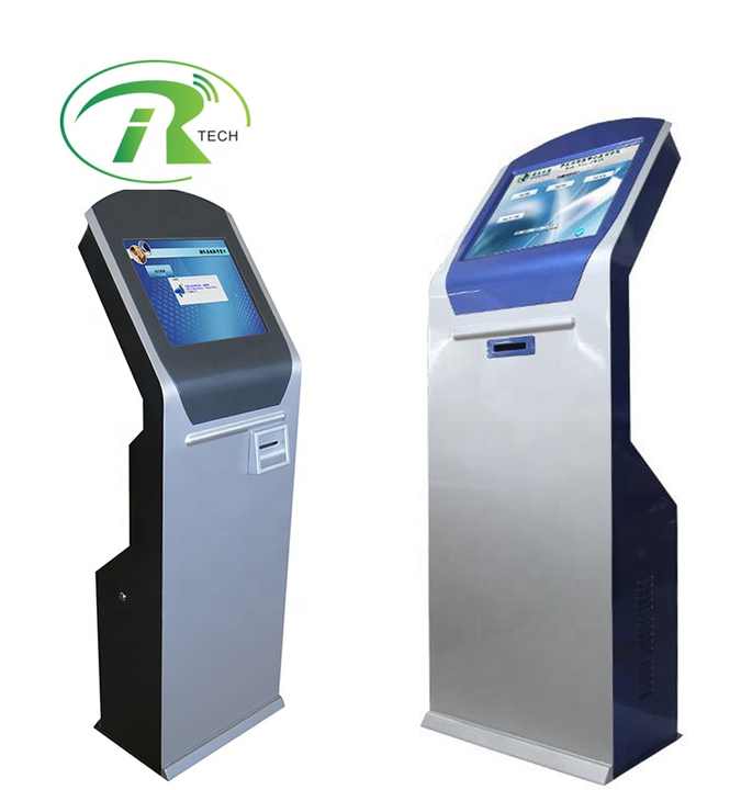 IRTECH Touch Screen Floor Standing Ticket Dispenser QMS Q Management Bank Queue Calling System ...
